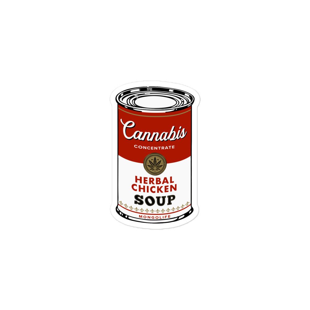 Cannabis Campbell's Soup Sticker: Artsy & Witty Design | Mongolife