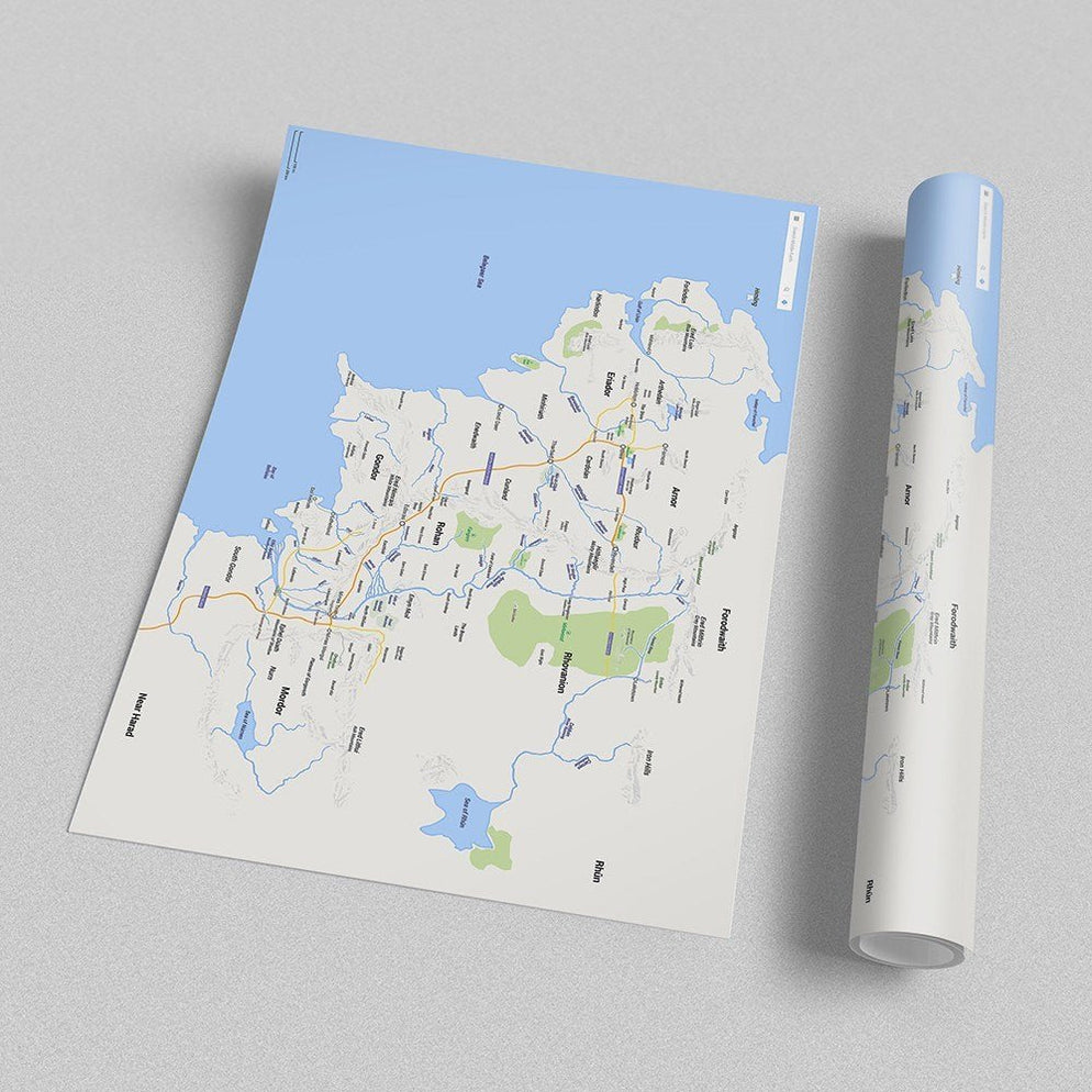 Middle-Earth Google Maps Poster - Modern Fantasy Map — Mongolife