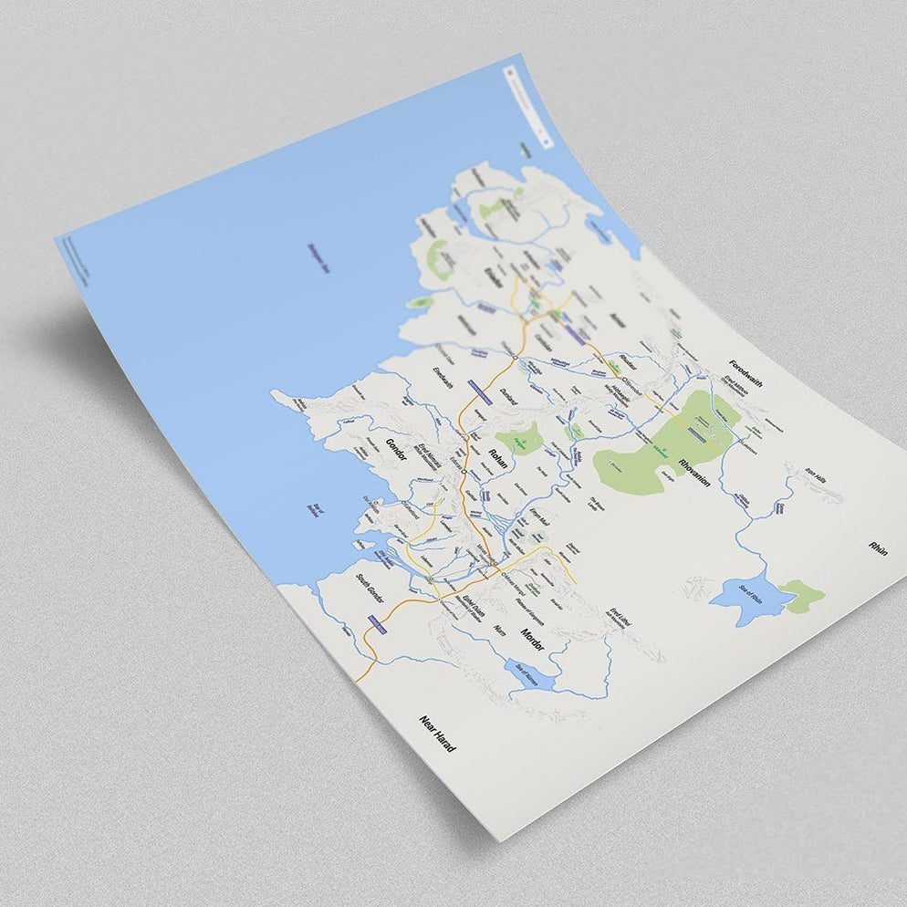 Middle-Earth Google Maps Poster - Modern Fantasy Map — Mongolife