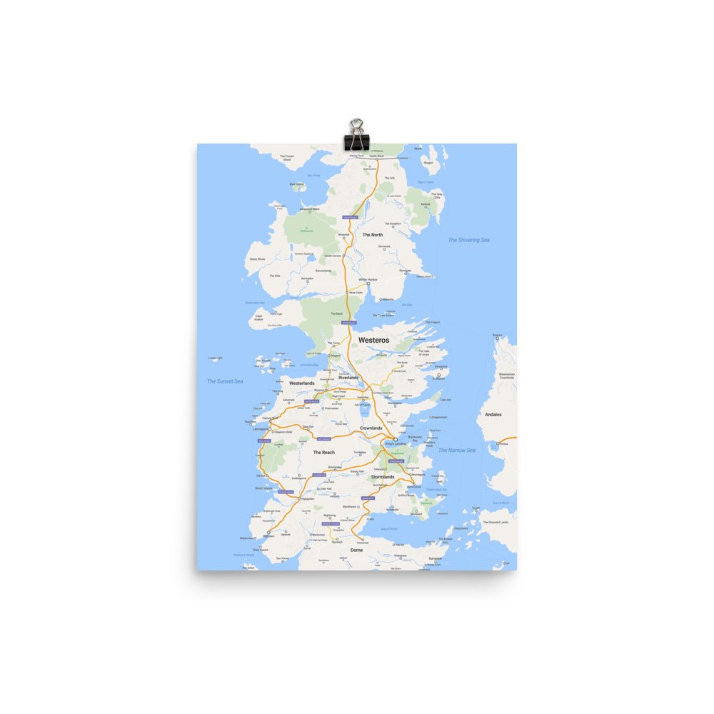 Westeros (2nd edition) - Google Maps - Poster | Mongolife